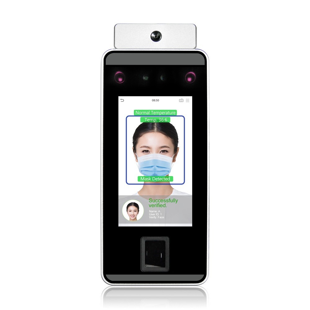 biometric facial recognition time attendance system and temperature ...