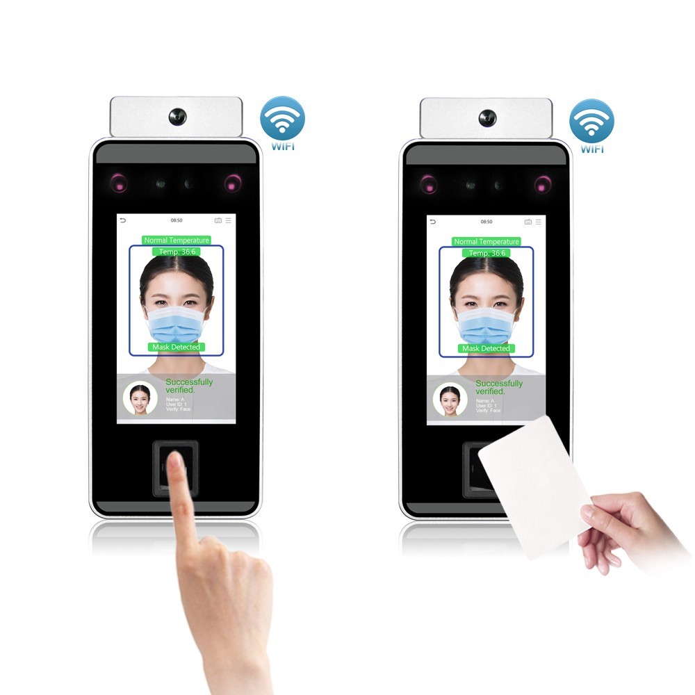 biometric facial recognition time attendance system and temperature ...