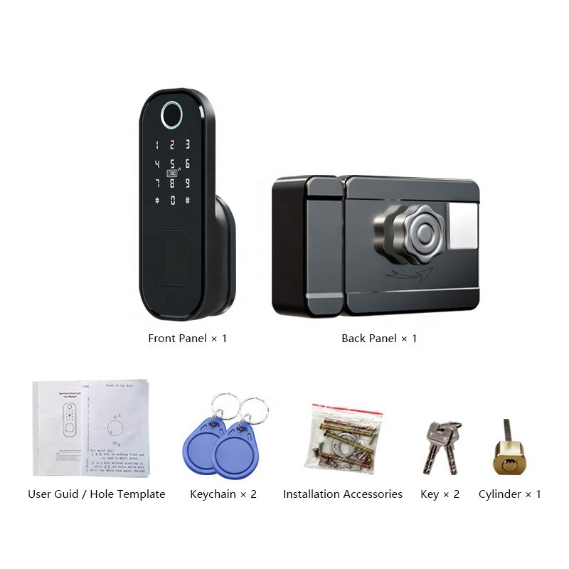 Waterproof IP65 Smart Lock Fingerprint Rim lock Wifi Intelligent ...