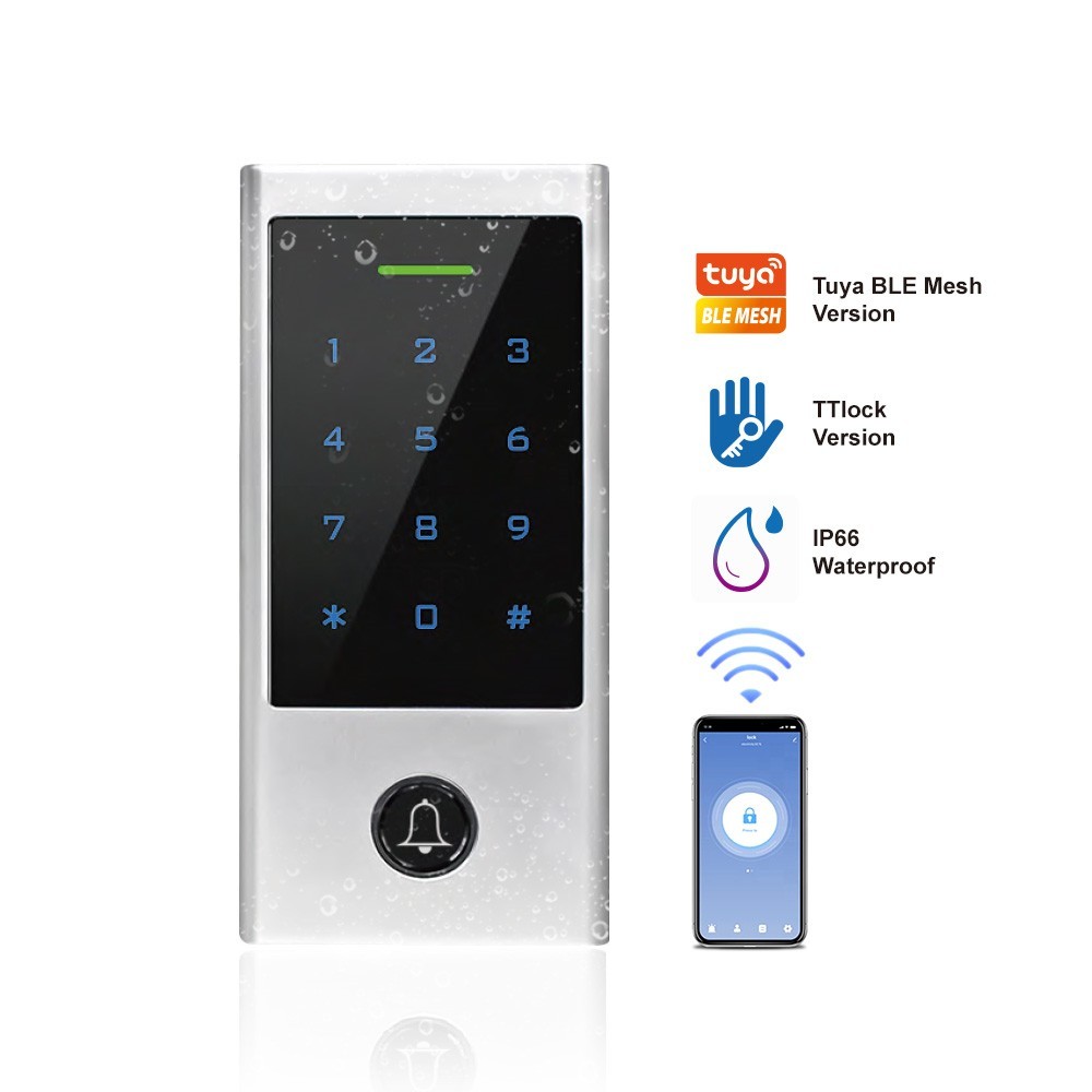 Wifi Tuya IP66 Waterproof Access Control System Touch Keypad RFID Card Reader Standalone Access ...