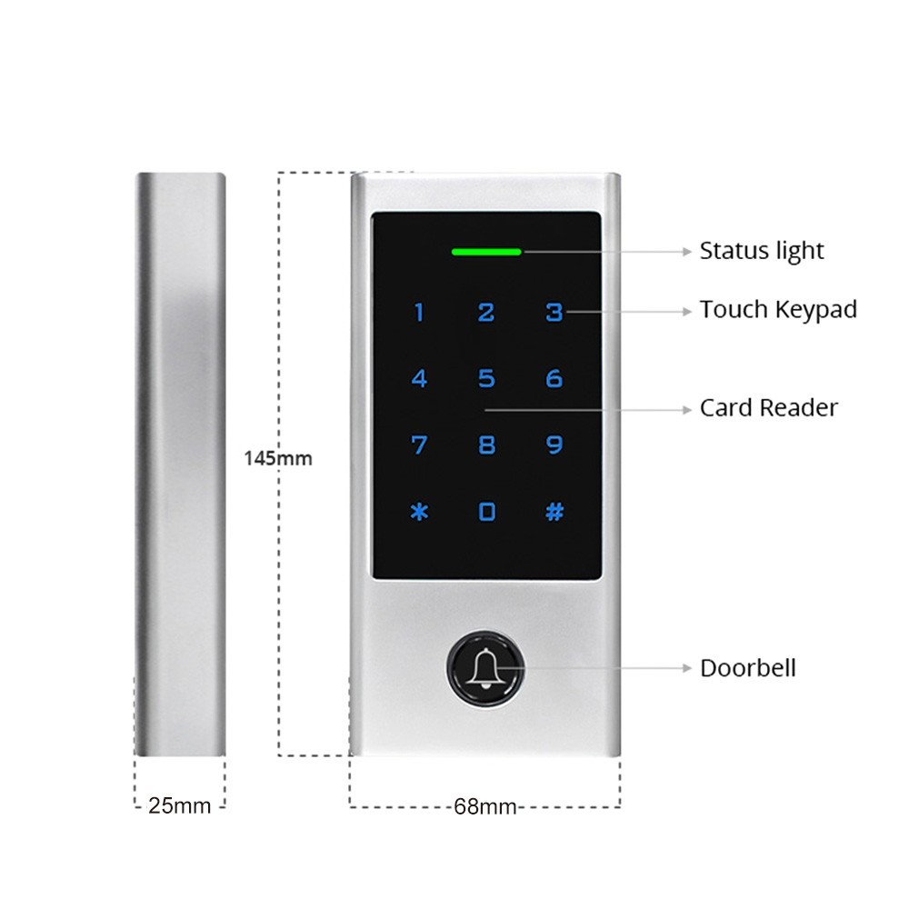 Wifi Tuya IP66 Waterproof Access Control System Touch Keypad RFID Card Reader Standalone Access ...