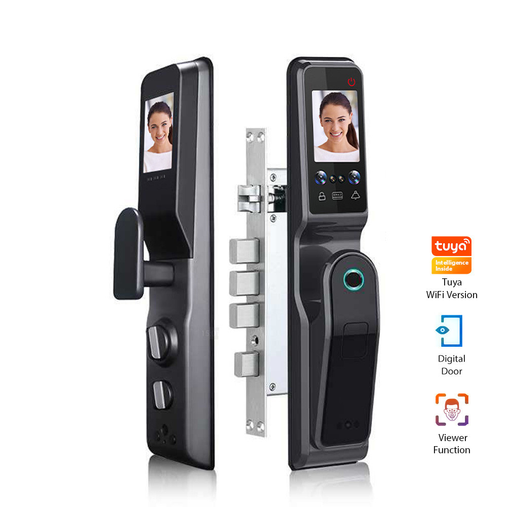 Face/Fingerprint/Palm and Password IC Card Smart Door Lock with TUYA WIFI/TT Lock APP Viewer ...