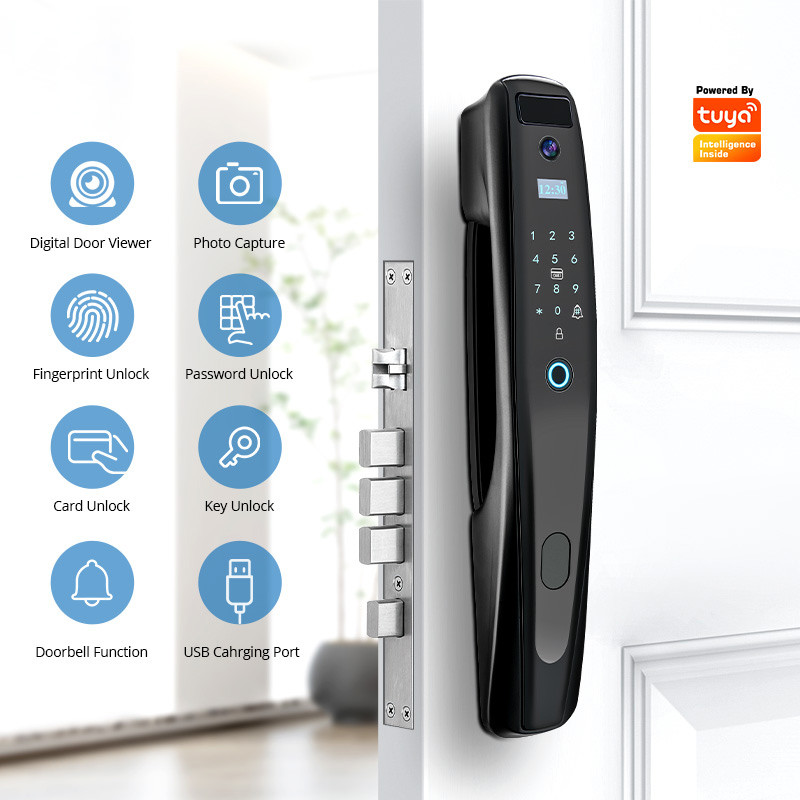 Biometric Fingerprint and Password IC Card Smart Door Lock with TUYA ...
