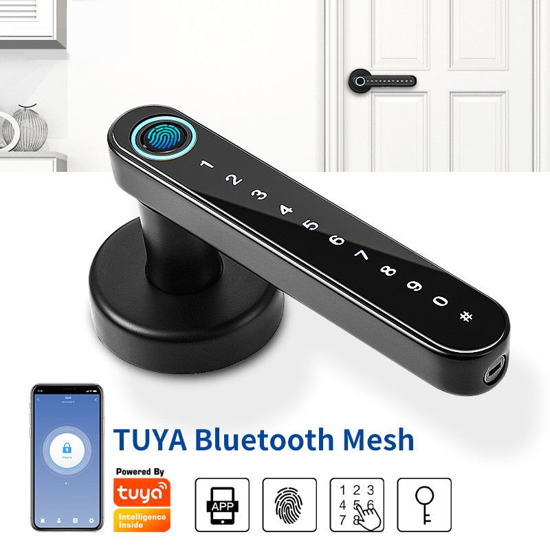 Security Wifi Wireless Door Lock TUYA APP Access Smart Keyless Digital ...