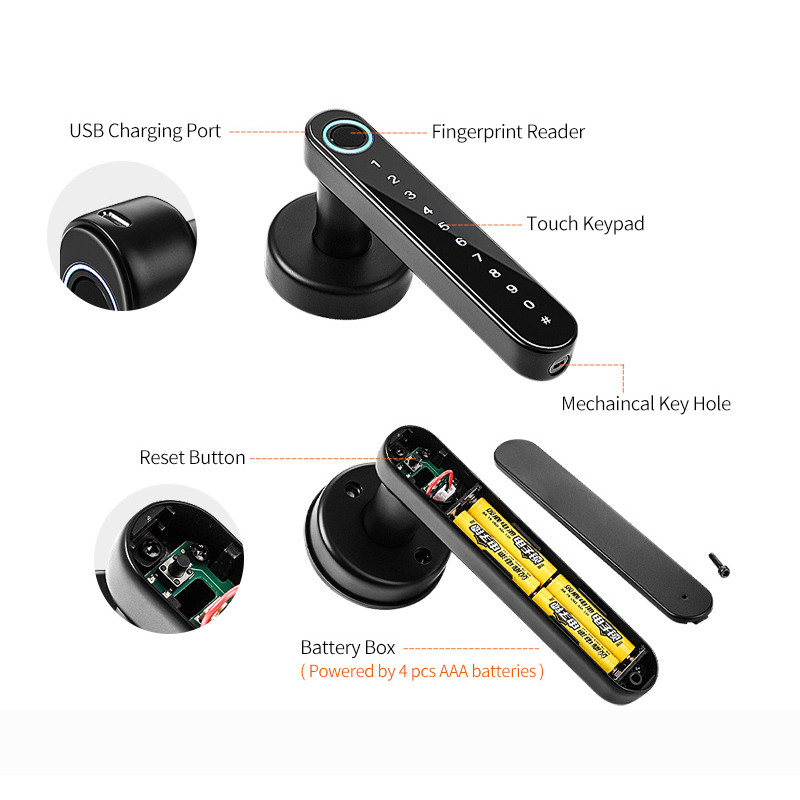 Security Wifi Wireless Door Lock TUYA APP Access Smart Keyless Digital ...