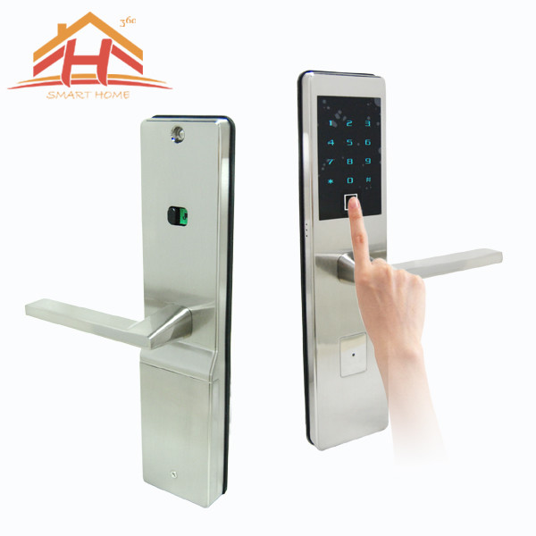 Bluetooth Touch Screen Fingerprint Door Lock Low Voltage Warning with ...